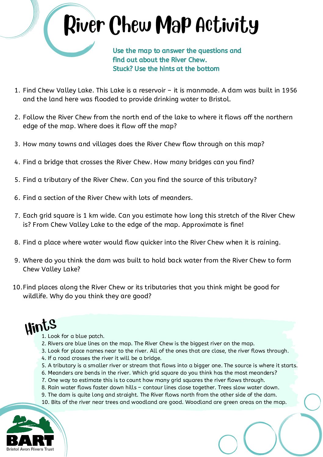 River Chew Map Activity - Qs - Bristol Avon Rivers Trust