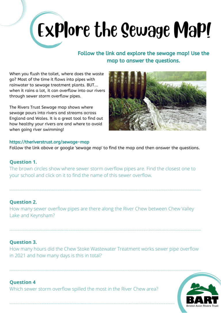 Explore the sewage map activity for KS2 and KS3